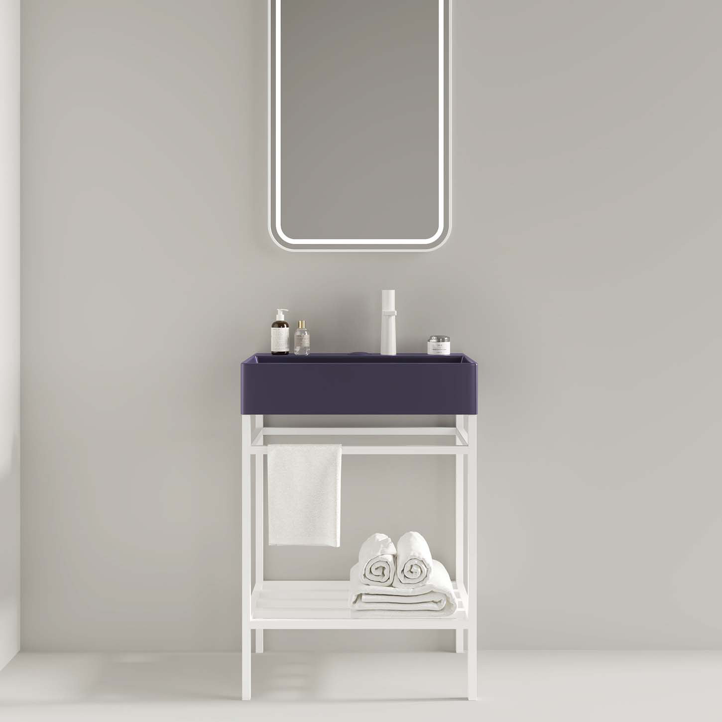 Hokku Designs Modern Bathroom Vanity With Rectangular Ceramic Basin And ...