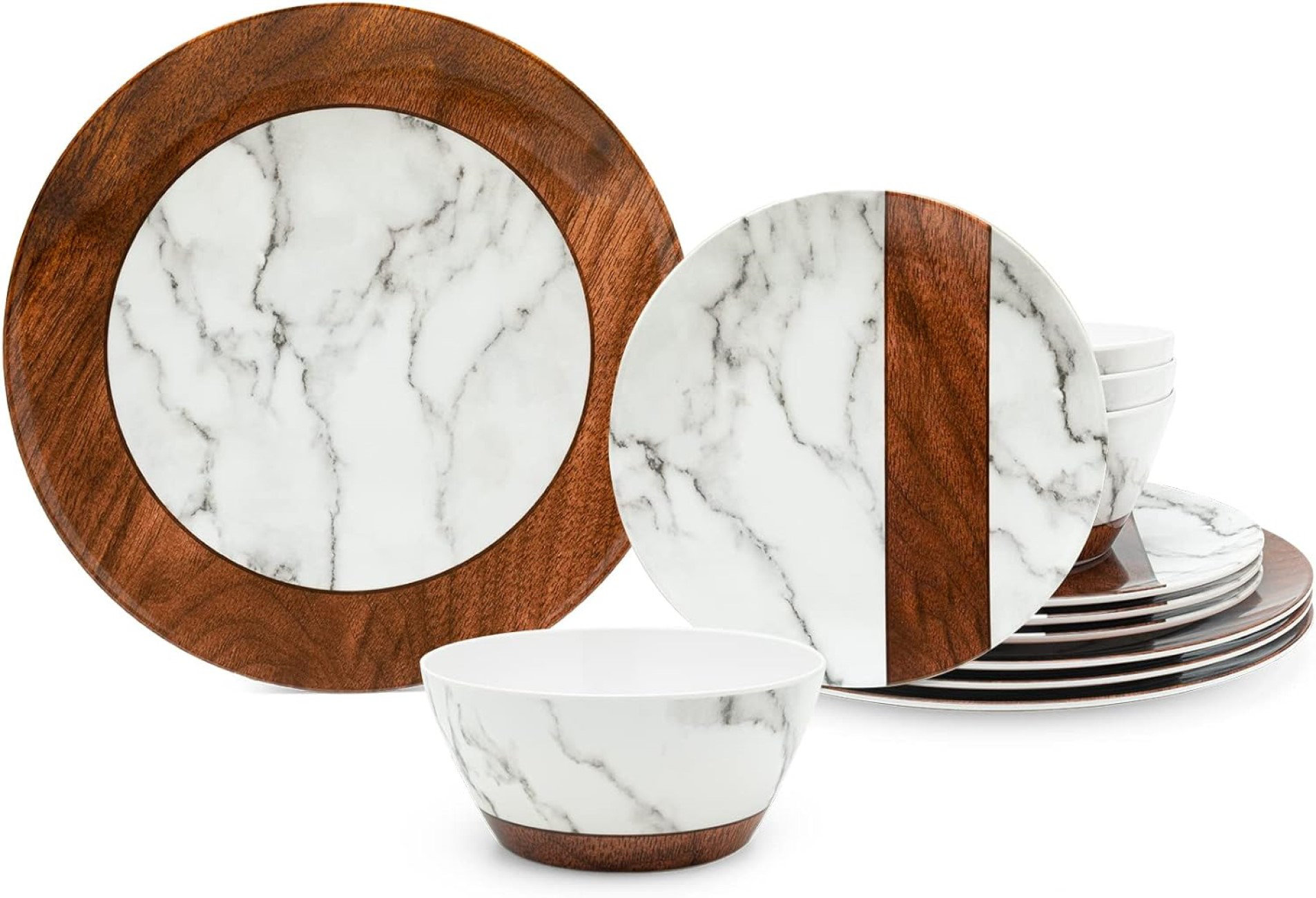Ivy Bronx Rustic Modern Melamine Dinnerware Sets | Wayfair