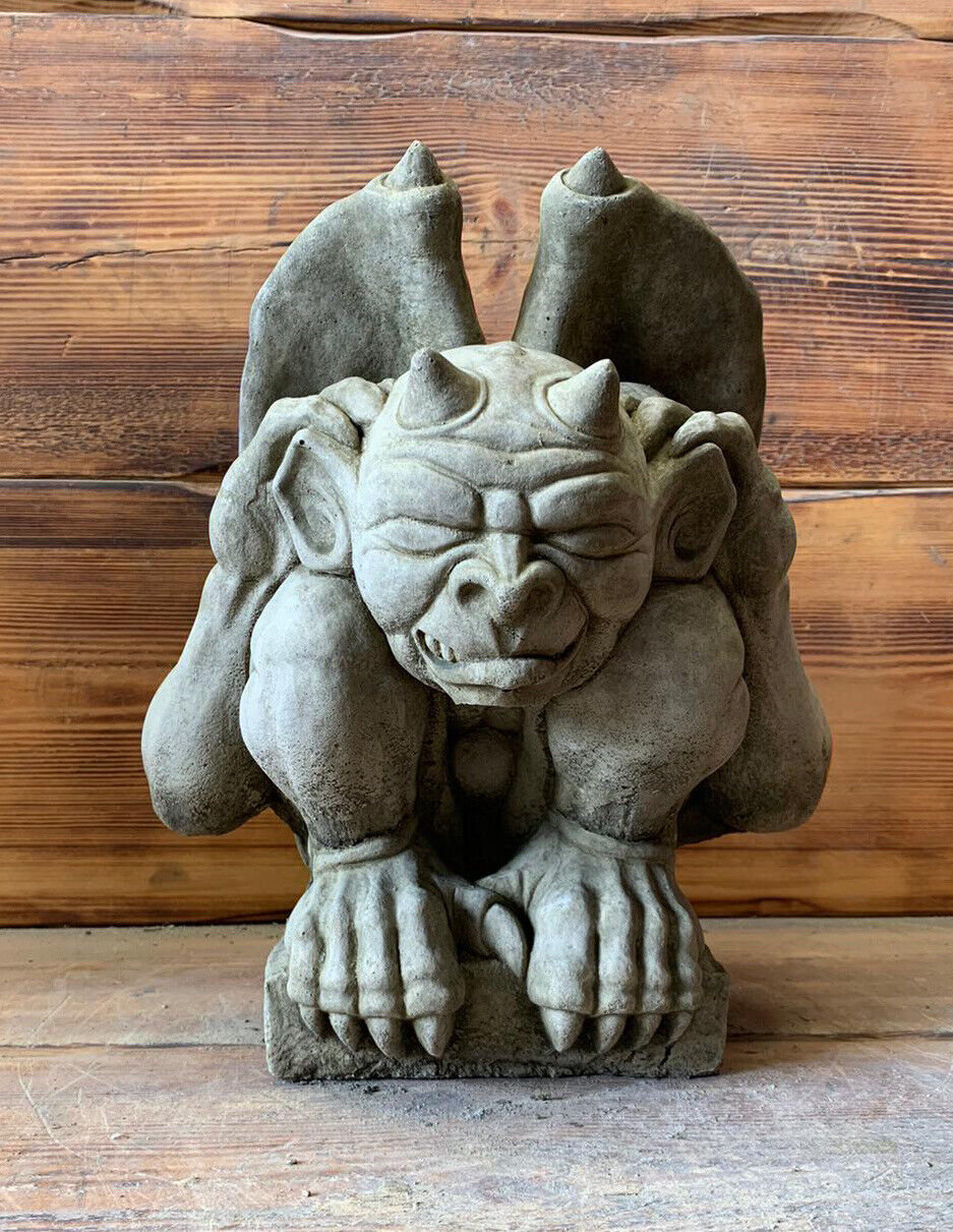 Happy Larry Rumbaugh Stone Garden Gremlin Winged Gothic Pillar Cap ...