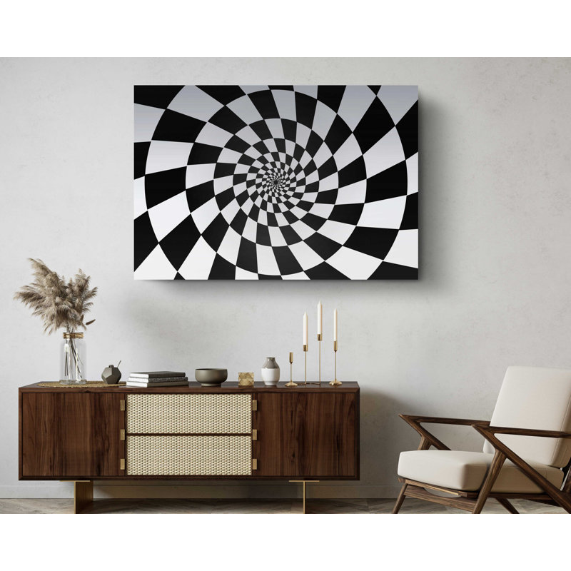 Brayden Studio® Chess Board 3D Optical Illusion Design On Canvas Print ...