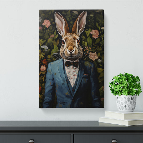 Happy Larry Hare in a Suit Painting No.4 | Wayfair.co.uk