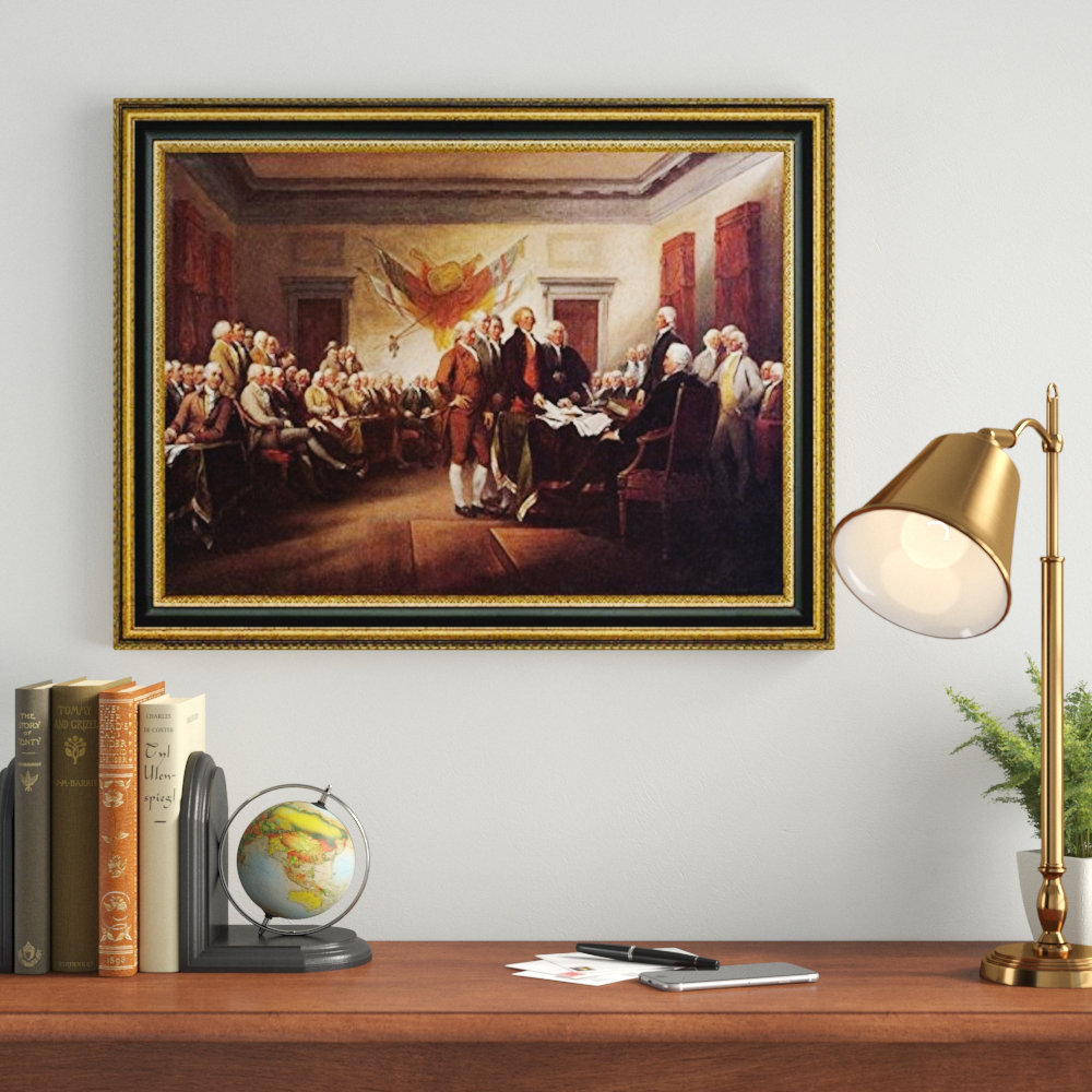 Charlton Home® 'The Declaration of Independence, July 4, 1776' Framed ...