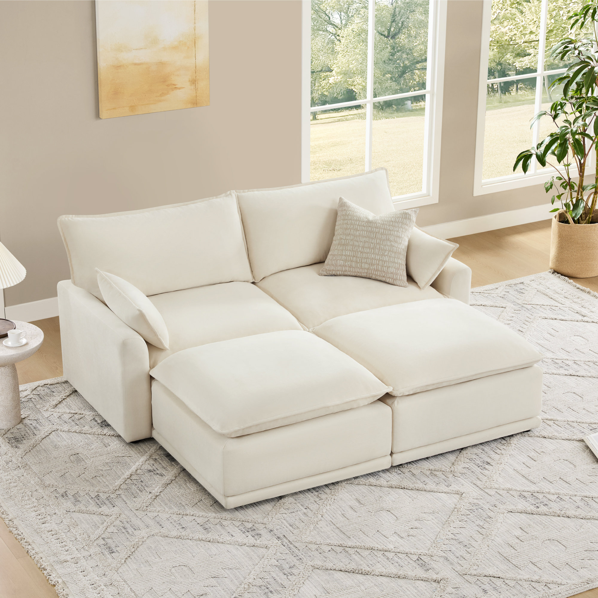 Latitude Run® Elysian Cloud 78.7''W 4PC Oversized Modular Sectional ...