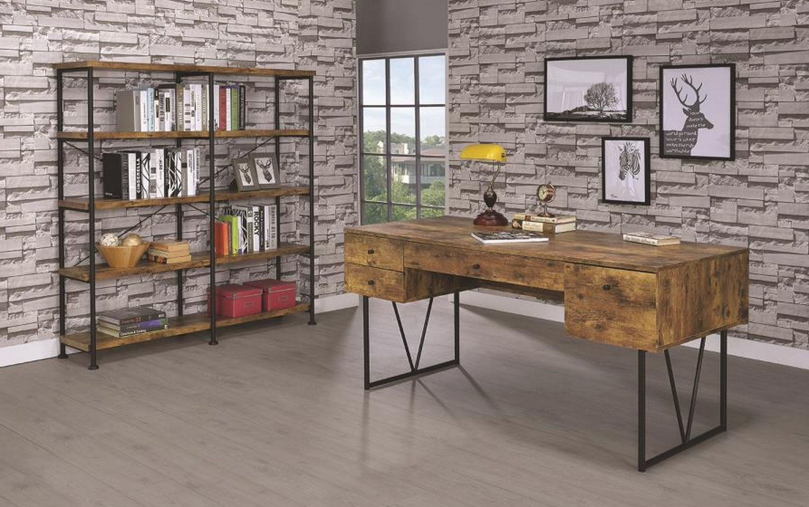 17 Stories Desk with Bookcase | Wayfair