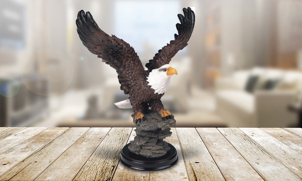 Trinx 7"H Eagle Standing on Rock Wild Animal Figurine Unique Gifts ...