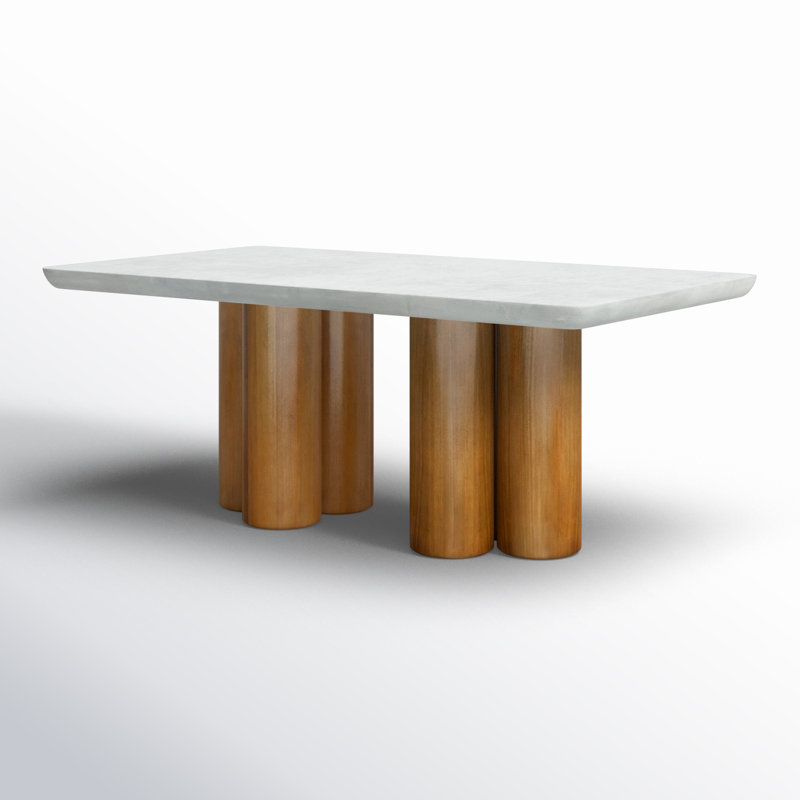 Hokku Designs Stoyko 71" Double Pedestal Dining Table | Wayfair