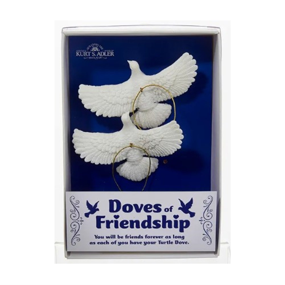 The Holiday Aisle® (#C6699) Friendship Turtle Dove Hanging Ornaments, 4 ...