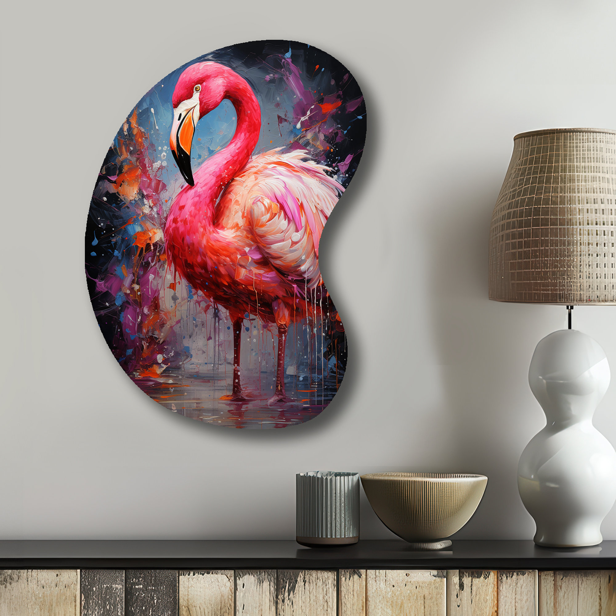 Bay Isle Home™ Fuchsia Flamingo Intense Art Deco - Flamingo Boom Shape ...