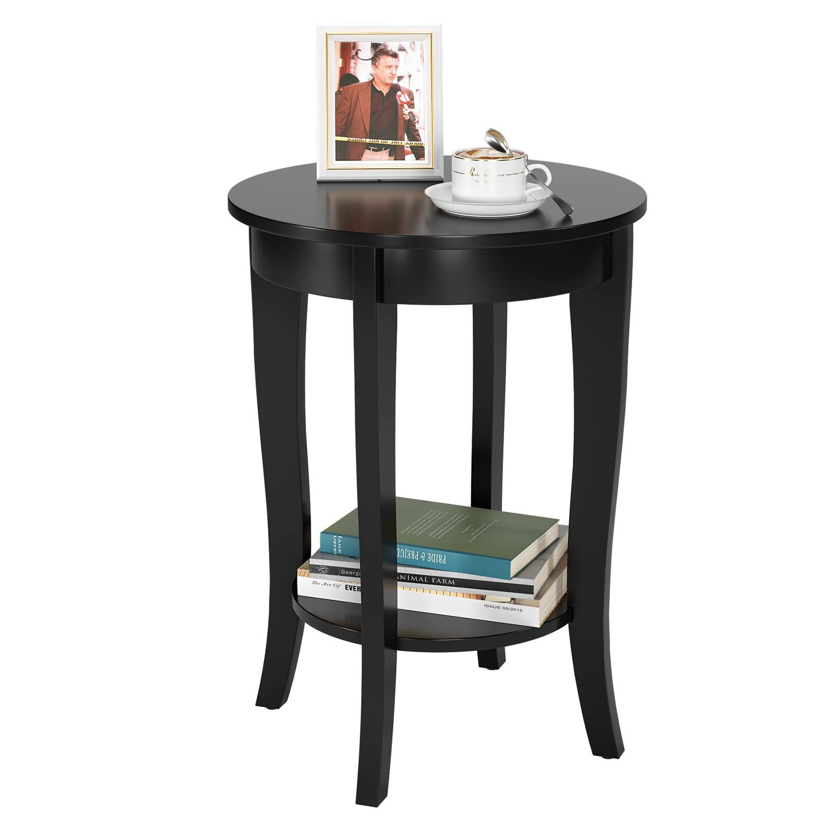 Highland Dunes End Table With 2-Tier Storage Shelves | Wayfair