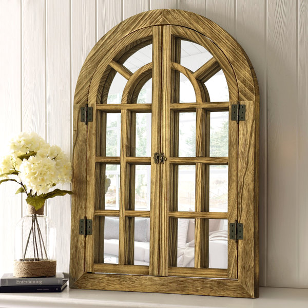 Bungalow Rose Flechia Solid Wood Window Pane Wall Mirror & Reviews ...