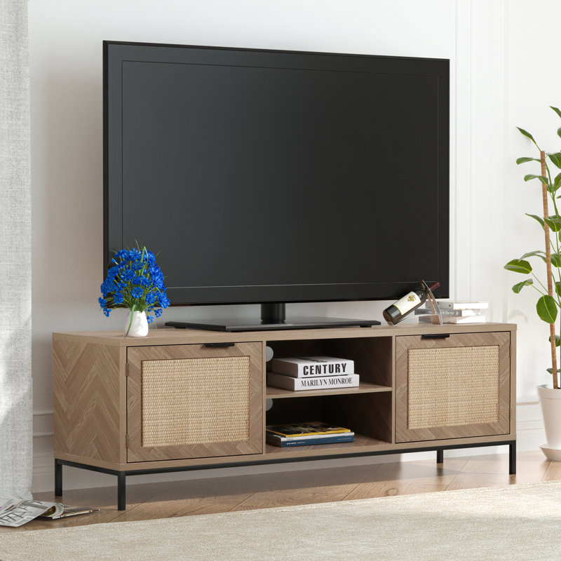 Bay Isle Home™ Evvie Stylish Farmhouse 65 Inch TV Stand for Your Living ...