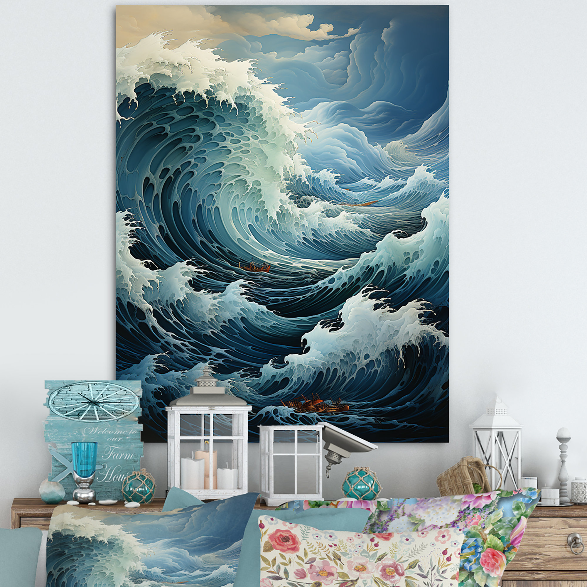 Red Barrel Studio Ocean Fury Storm IV - Nautical & Beach Canvas Prints ...