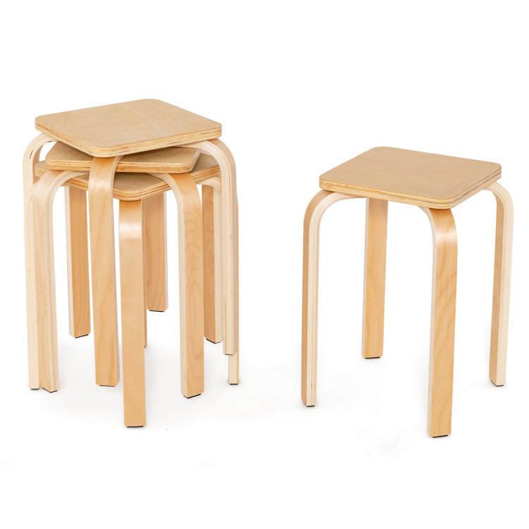 Corrigan Studio® Stackable Stools Set of 4 with Square Top and Rounded ...