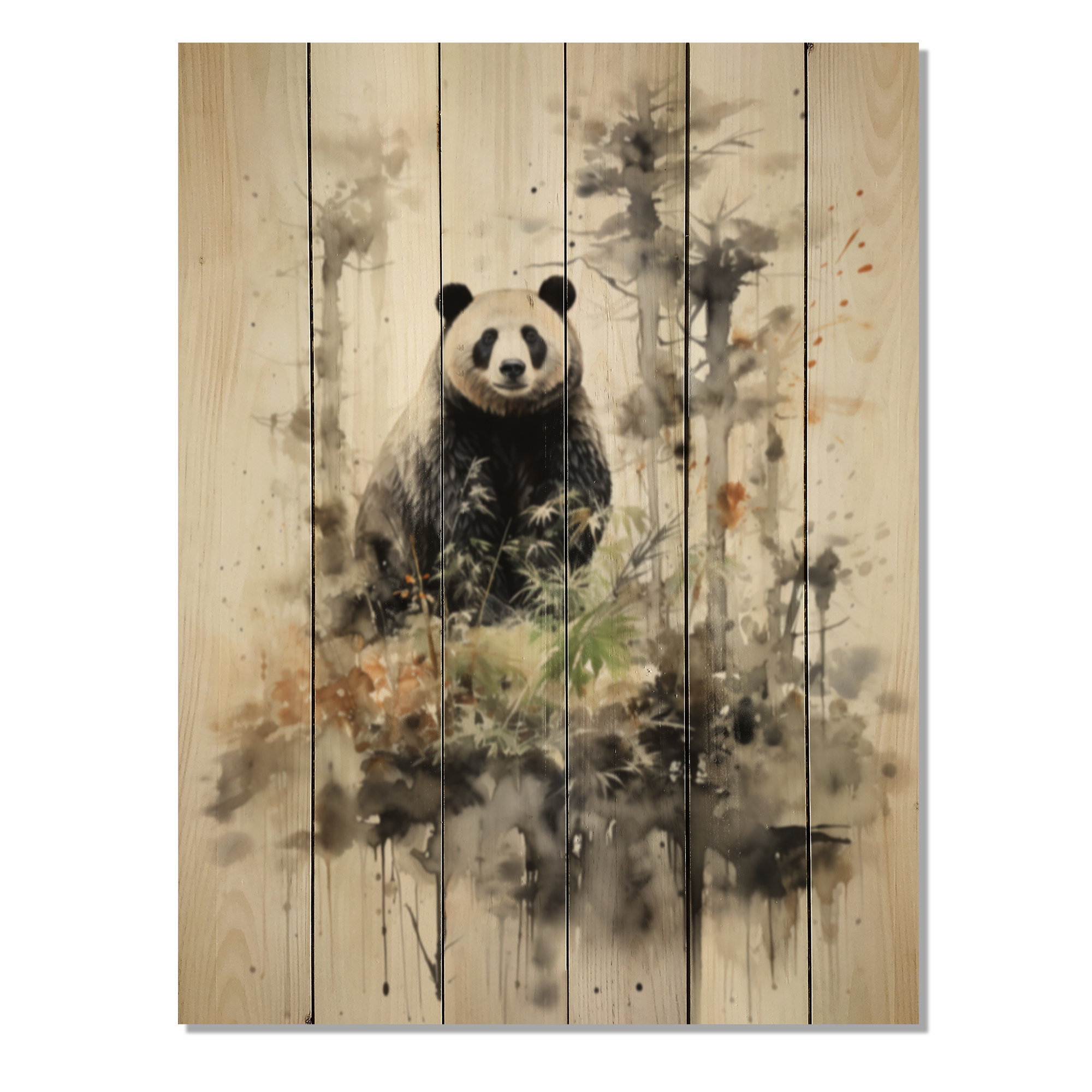 Bungalow Rose Asian Art Bear Sumi I On Wood Print - Wayfair Canada