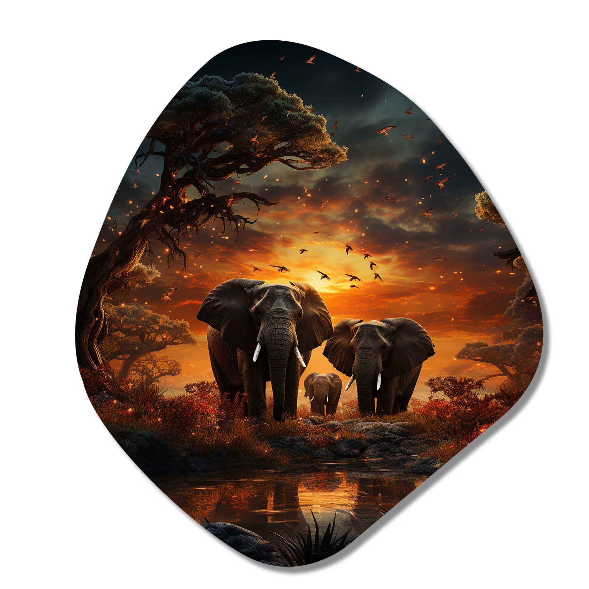Design Art African Celestial Safari III - African Art Nebula Shape ...