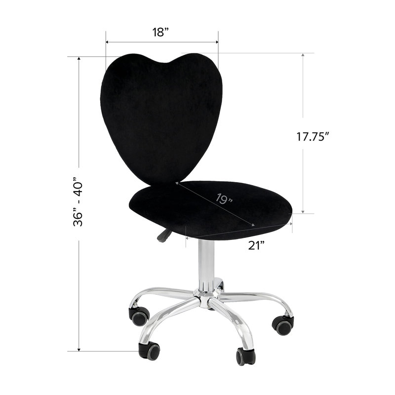 Mercer41 Makinna Heart 360 Degrees Vanity Chair with Adjustable Height ...