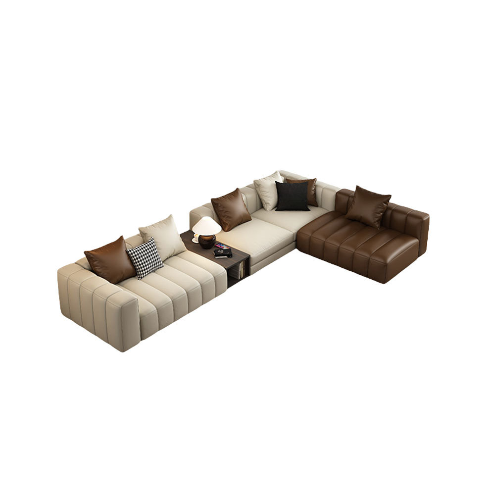 Lifton Vintage Piano Keys Corner Combination Sofa 141.73'' Leather ...