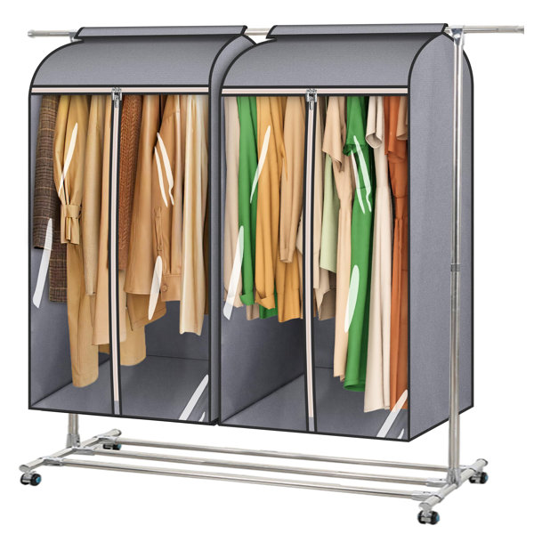Rebrilliant 43" Hanging Garment Bags For Hanging Clothes Fully Enclosed ...