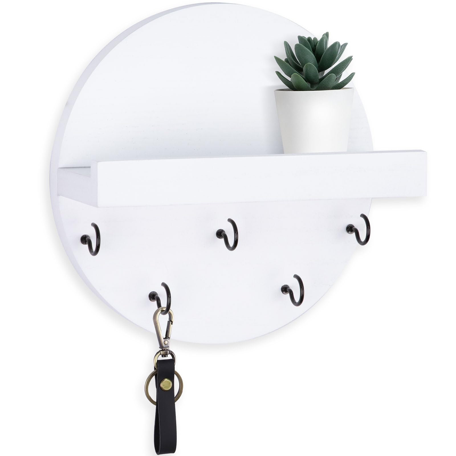 chuangyanUS Key Holder For Wall, Decorative Key Hook Shelf For Entryway ...