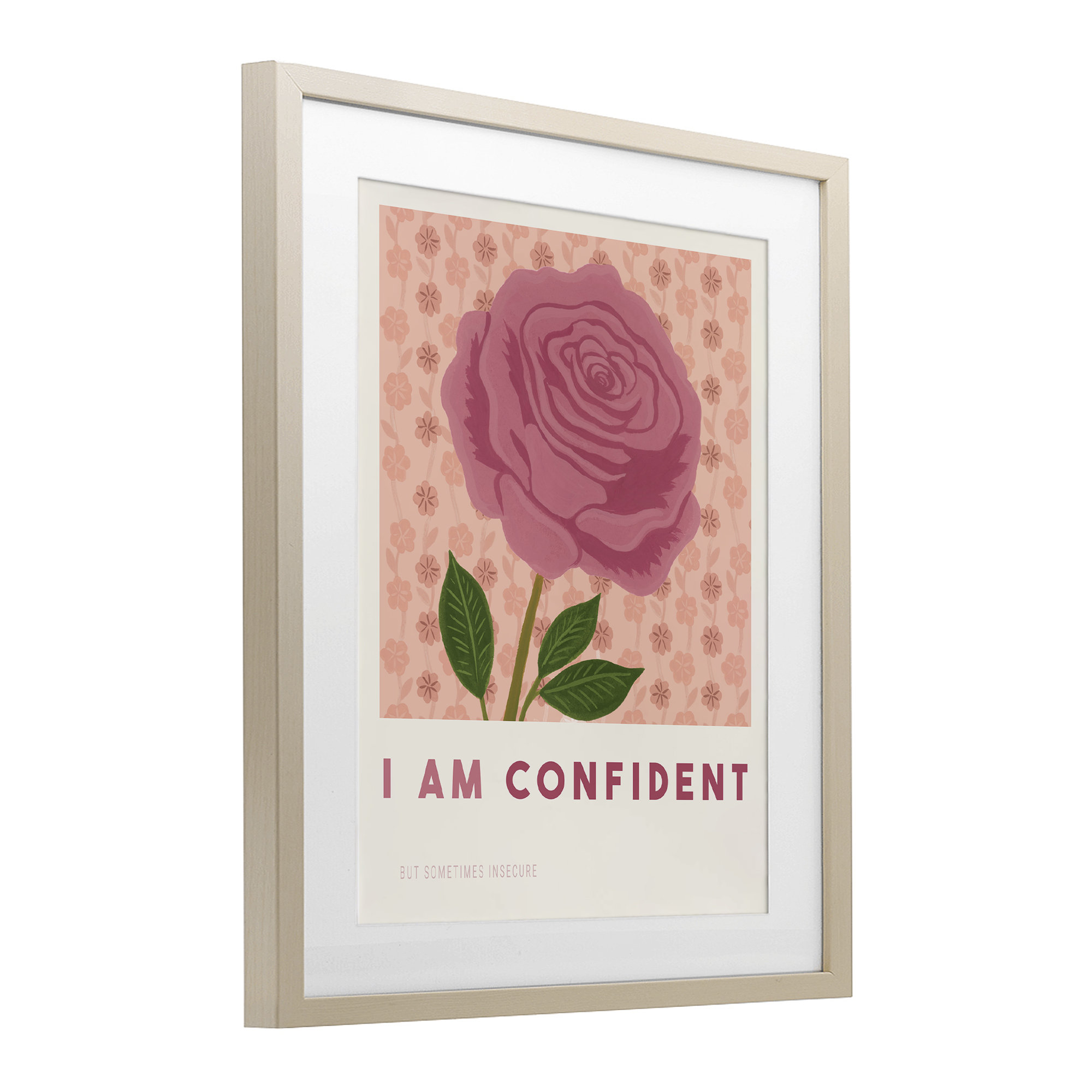 Ebern Designs Rose I Am Confident Affirmation Framed Print Under Glass ...