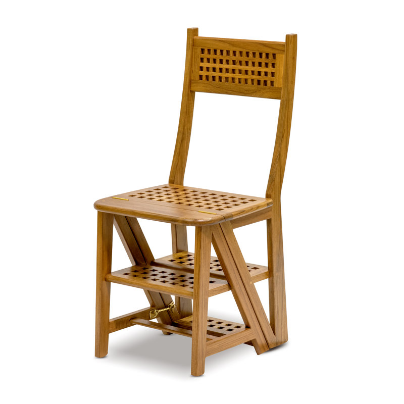 WFX Utility™ Premium Grade Teak Franklin Folding Ladder Chair | Wayfair