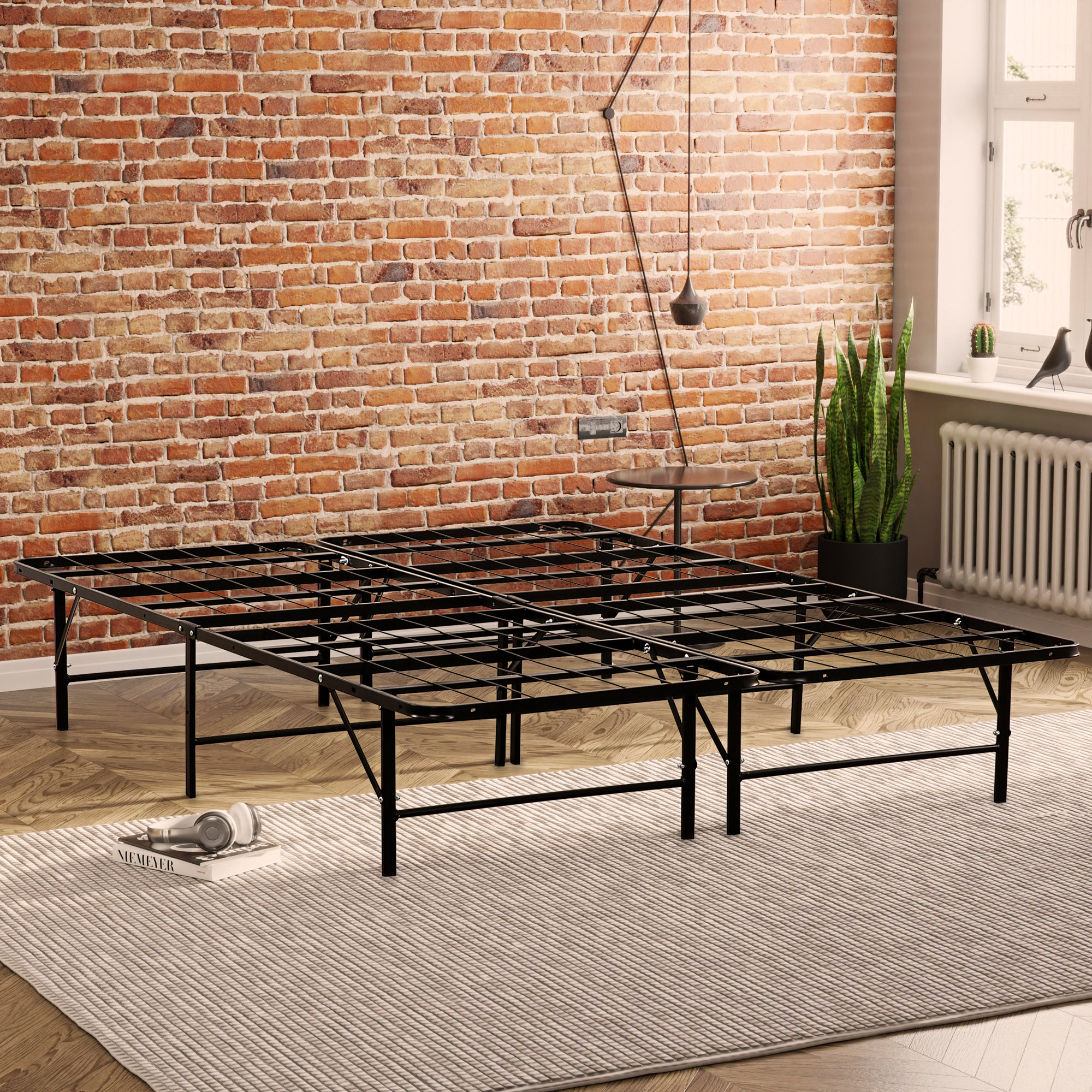 LIYU Metal Platform Bed Base - Full Size Mattress Foundation Bed Frame ...
