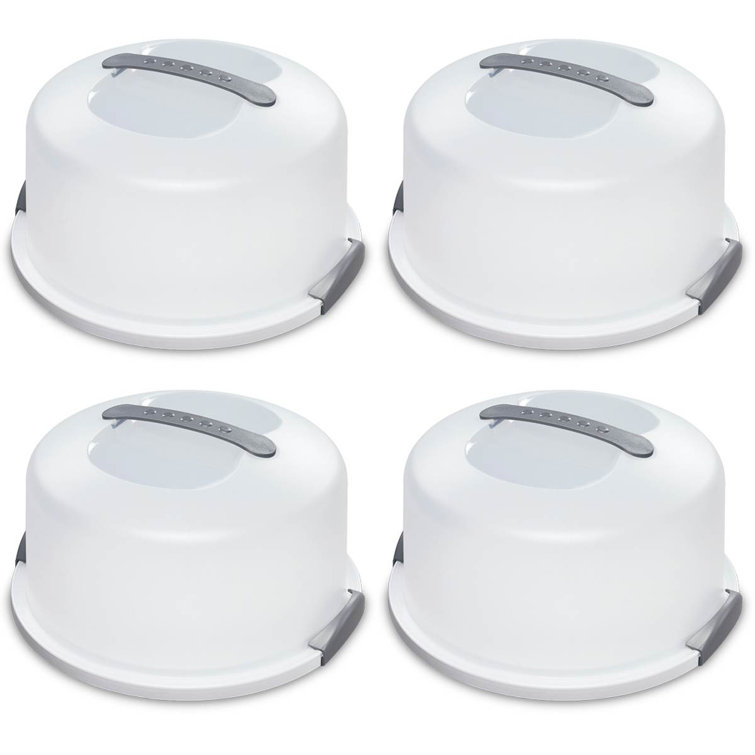 Sterilite Cake Server, Plastic Food Storage Container with Lid, Latches ...