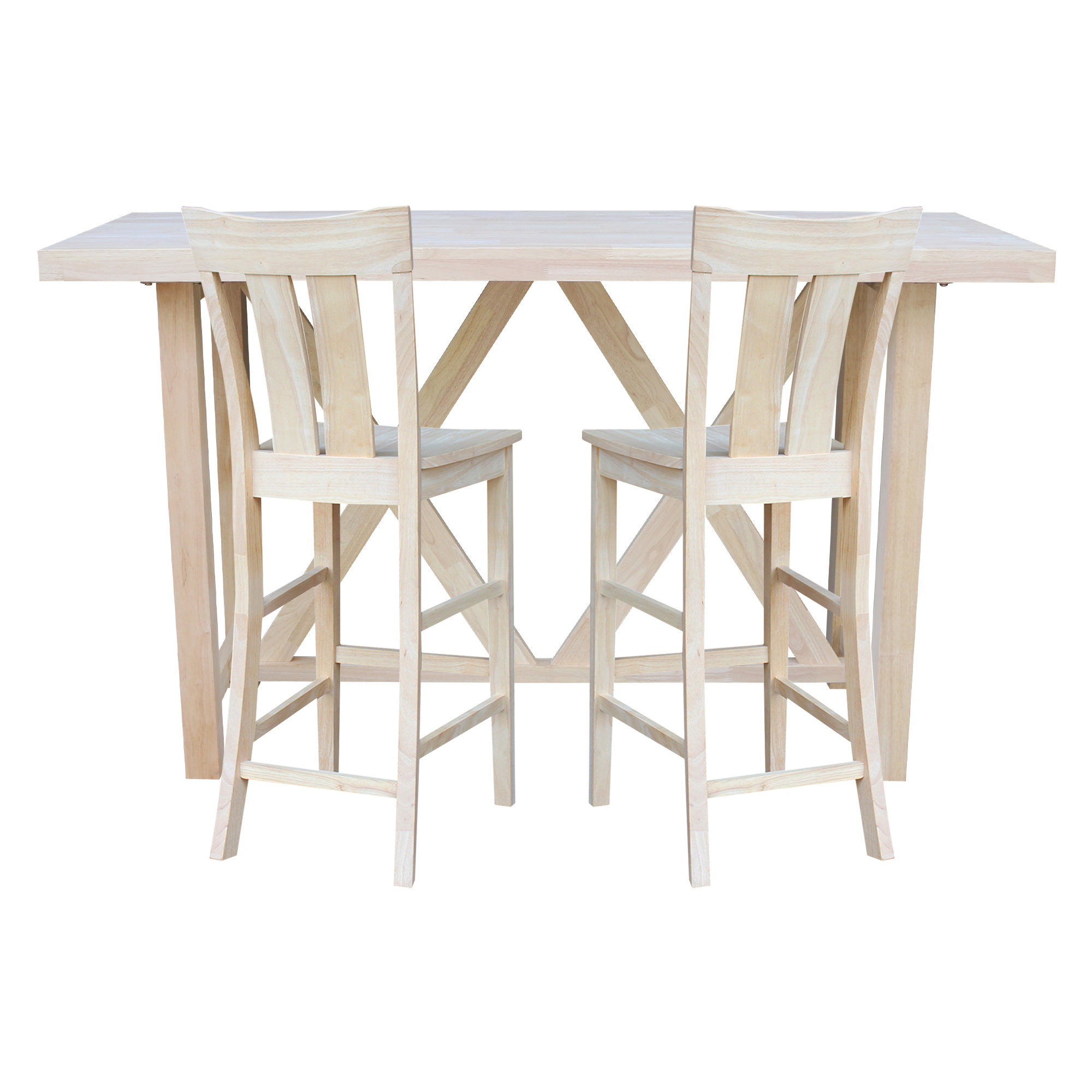Gracie Oaks Angadreme 2 - Person Bar Height Solid Wood Dining Set | Wayfair
