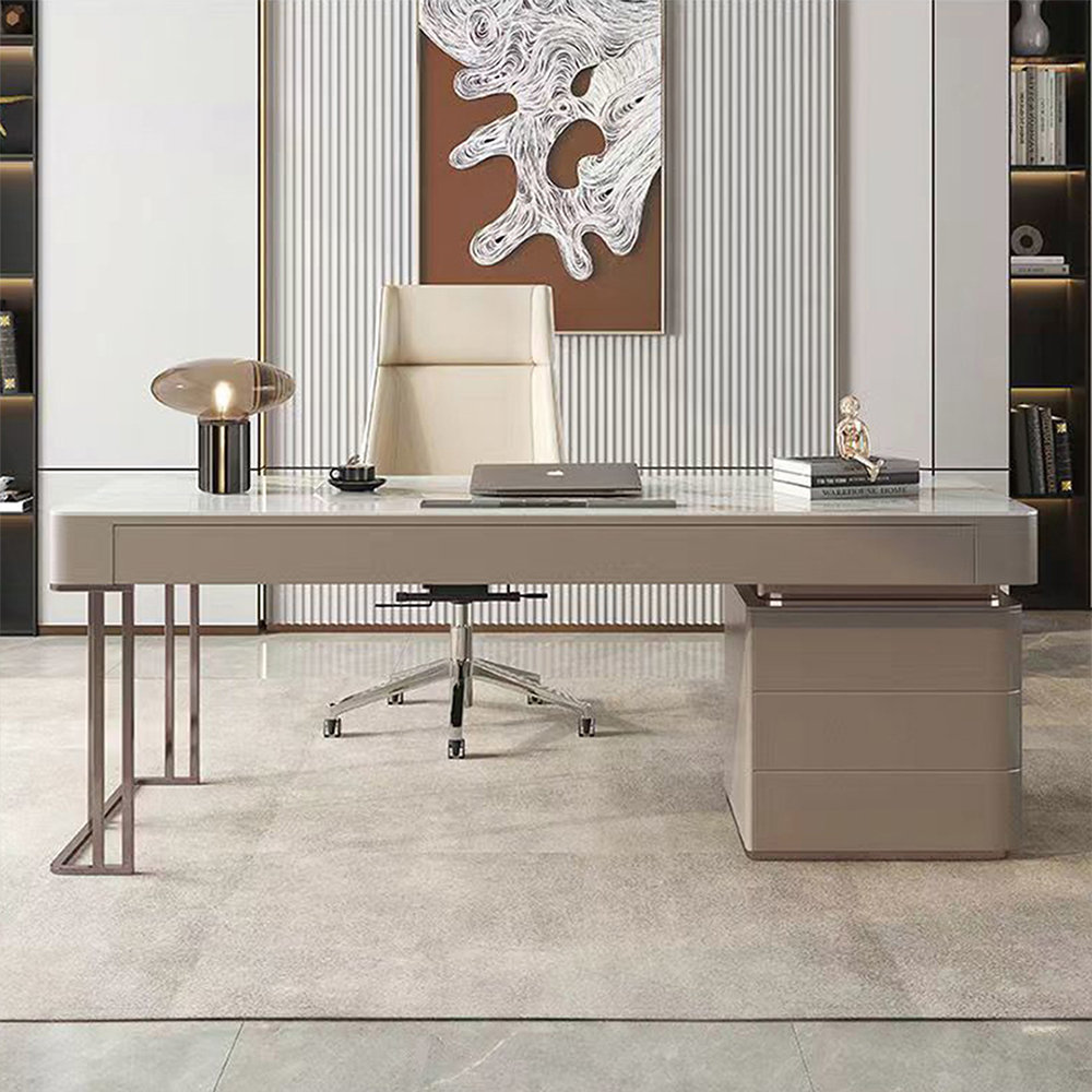 Oaklawn Tools Khaki Leg Rectangular Sintered Stone + Manufactured Wood ...