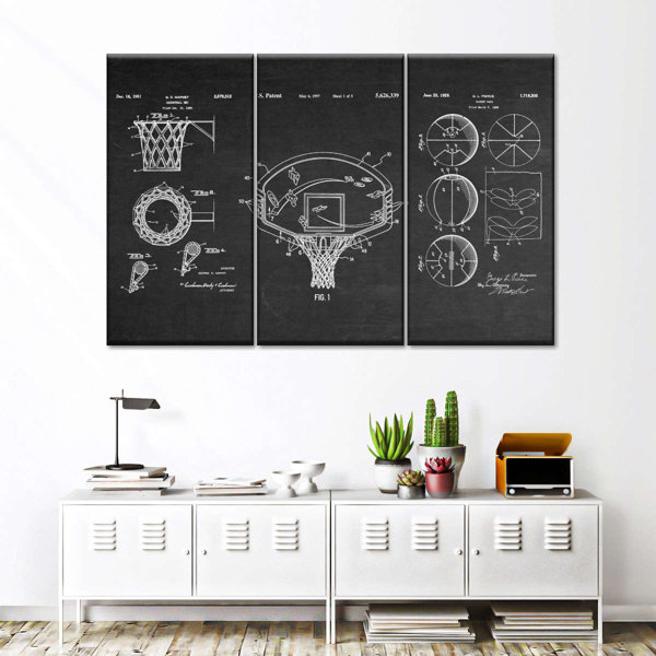 17 Stories " Basketball Patents " by Patent Hunter 3 - Pieces Set on ...