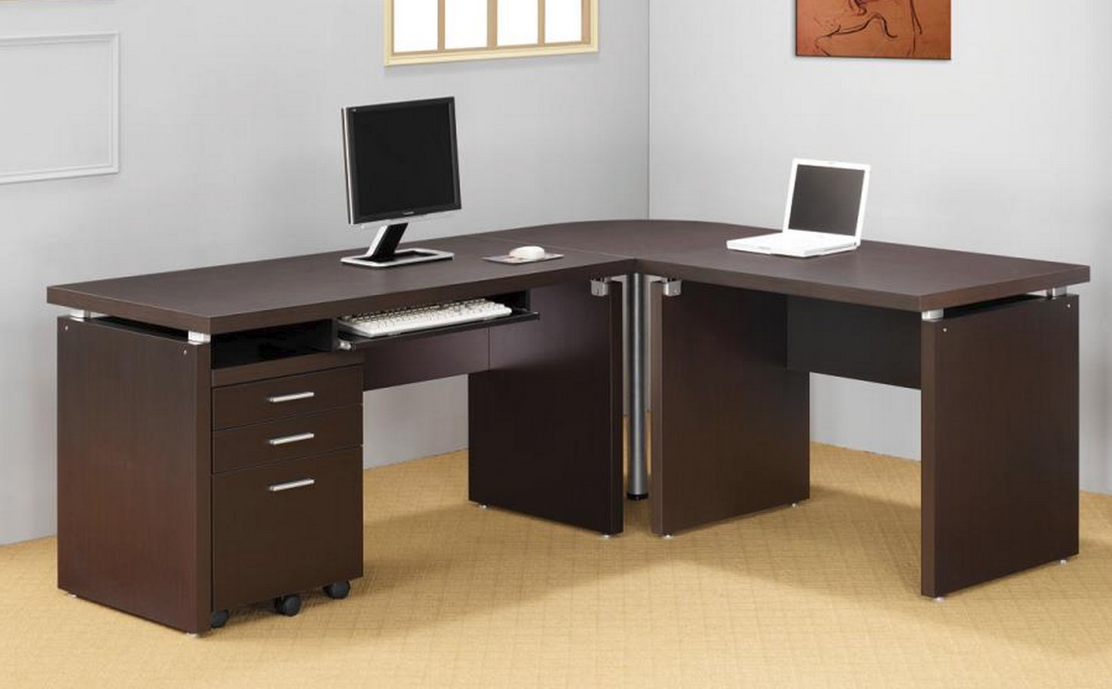 Ebern Designs Lafleur 2 Piece L-Shape Computer Desk Office Set | Wayfair
