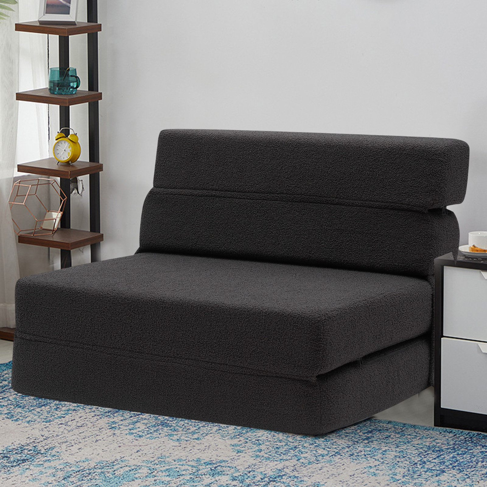 Greenspring Folding Sleeper Bed Lazy Couch Fabric Guest Sleeper For ...