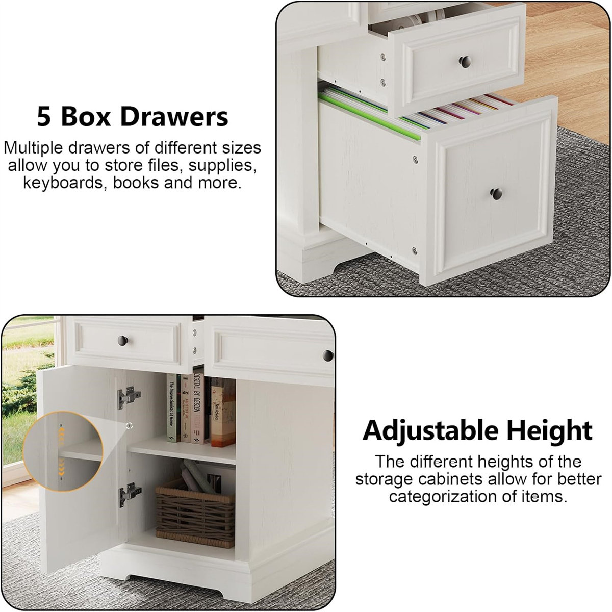 Lark Manor™ 60'' Executive Desk Rectangle Computer Desk With Storage ...