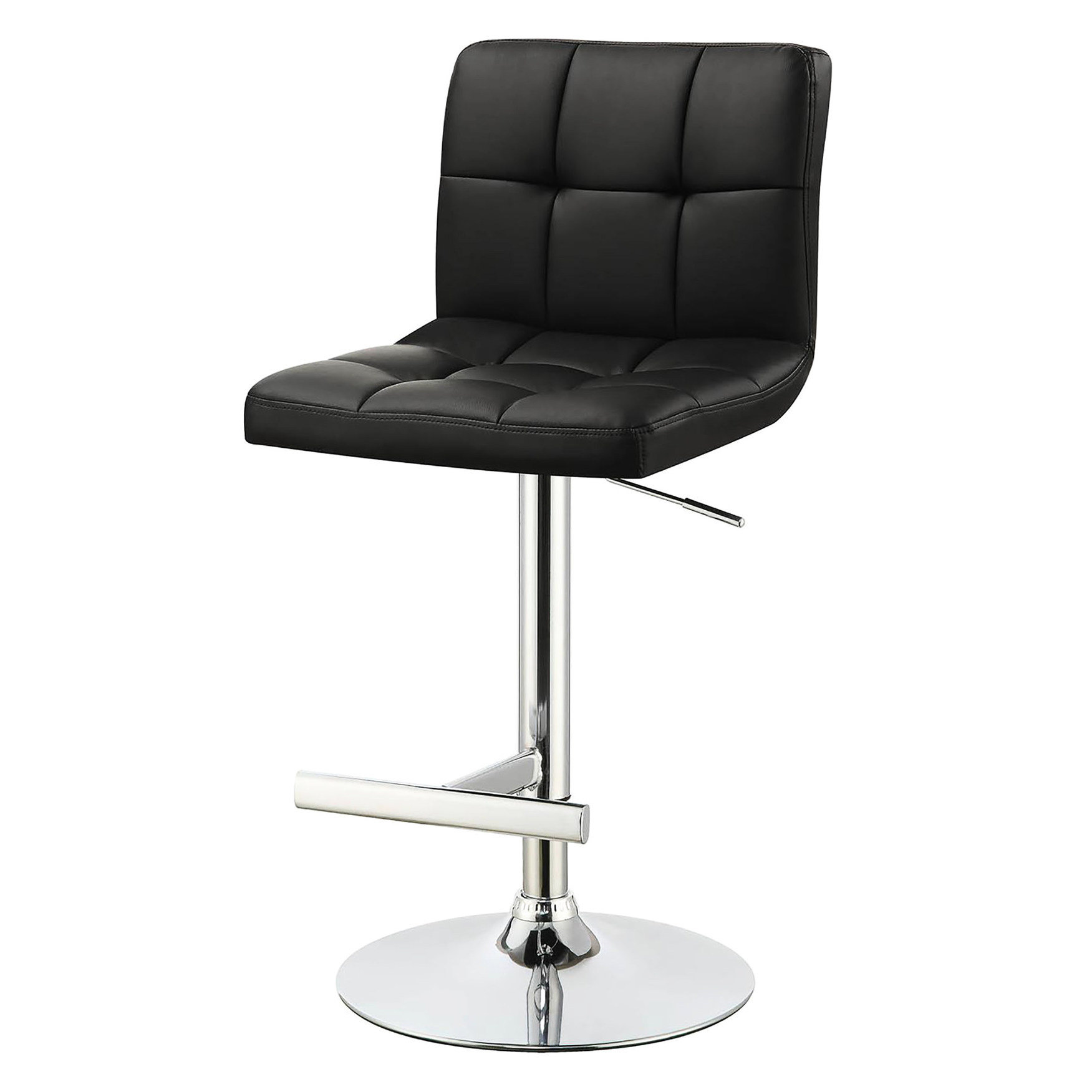 Corrigan Studio Modern Adjustable Bar Stools (2 ), Black Upholstery ...