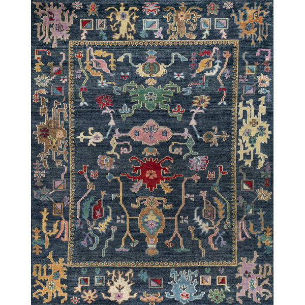 Stark Beatrix Oriental Wool Blue Area Rug | Perigold