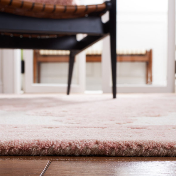 Lark Manor Alexia-Leigh Handmade Hand Tufted Pink/Ivory Rug | Wayfair