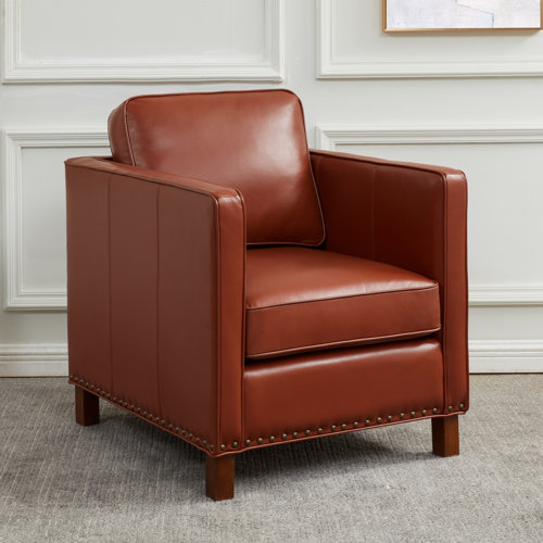 Club Leather Accent Chairs You'll Love | Wayfair