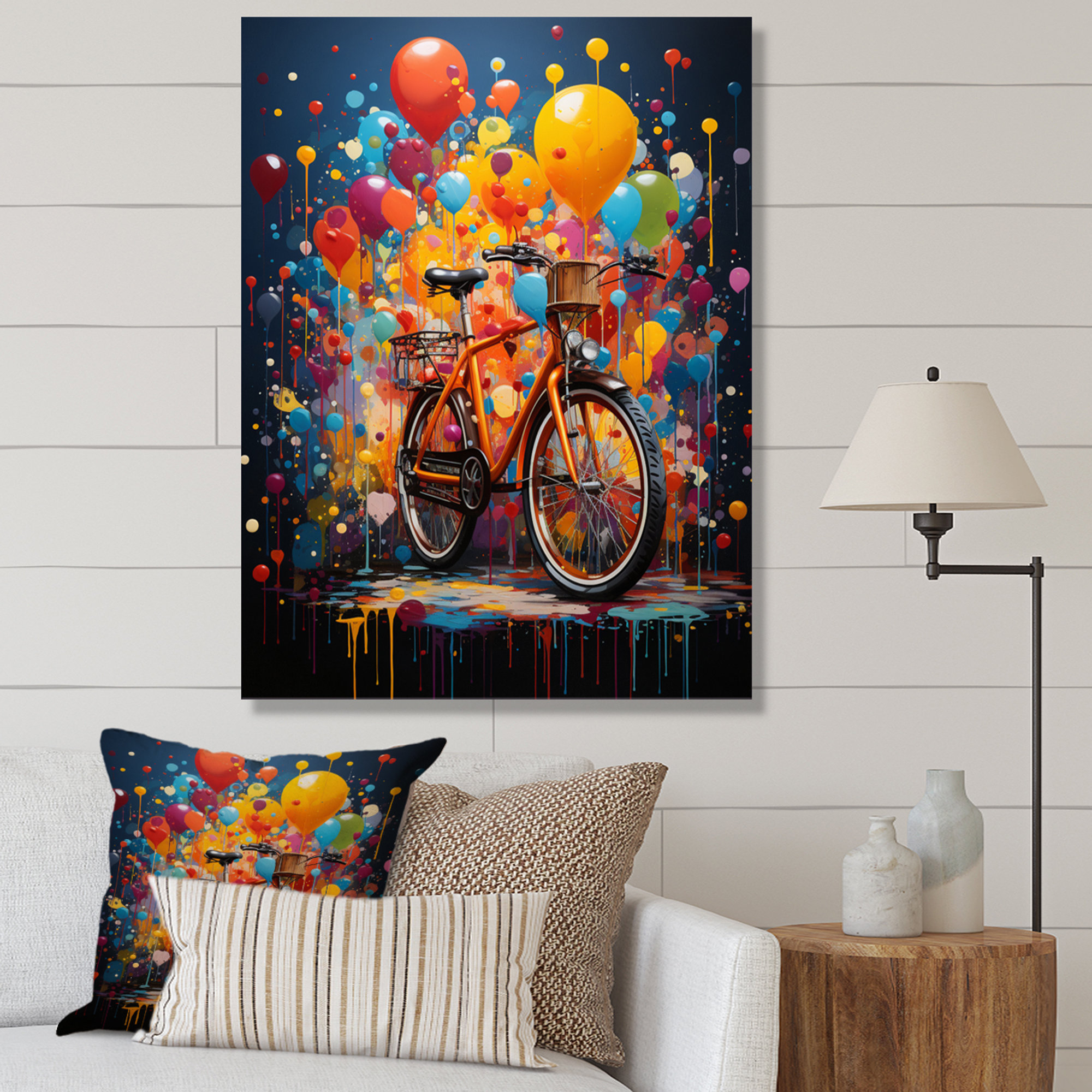 Red Barrel Studio® Camrin " Bicycle Bold Rides Pointillism II " | Wayfair