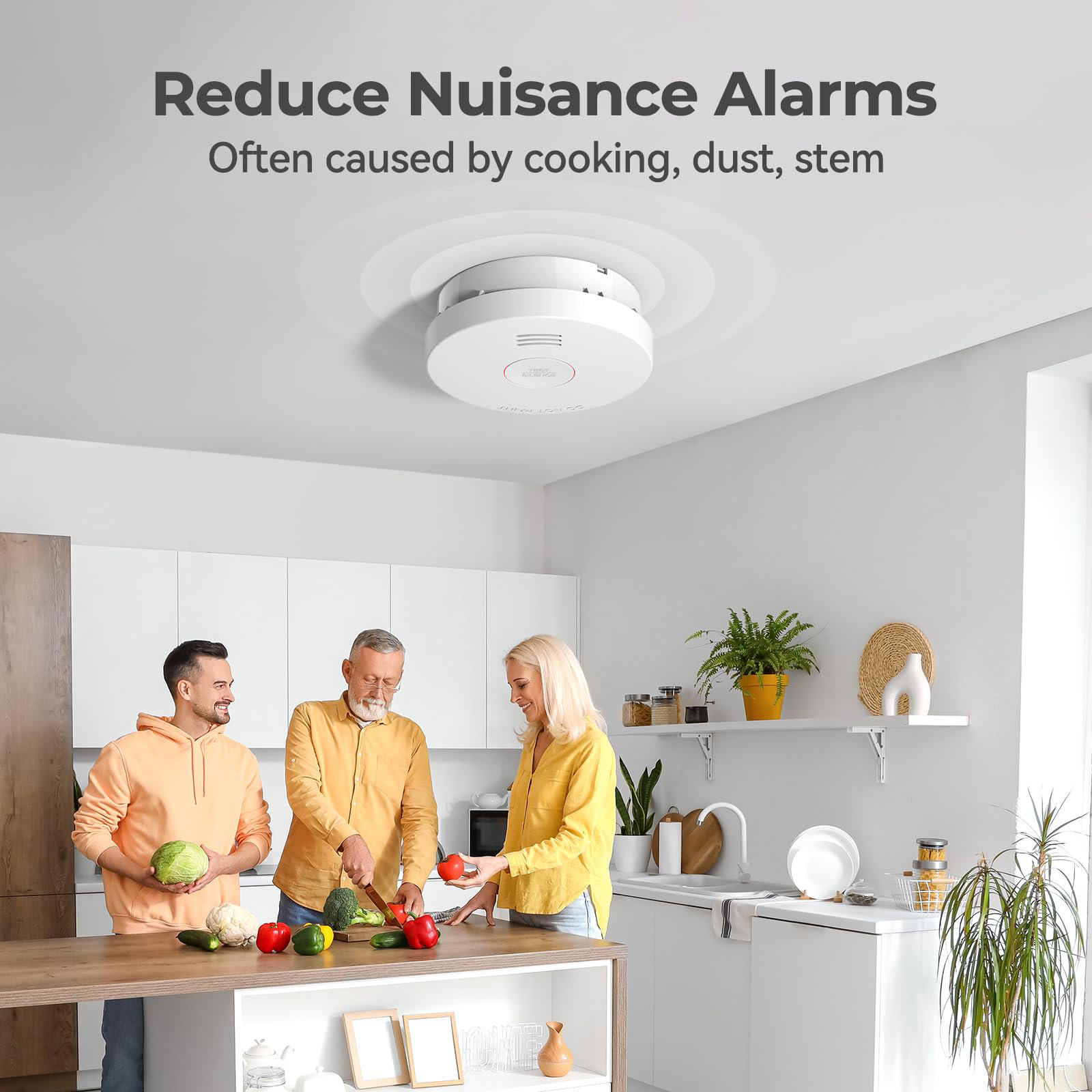 MODERN WALLS LLC Smoke Detectors 10 Year Battery Operated,Smoke Alarm ...