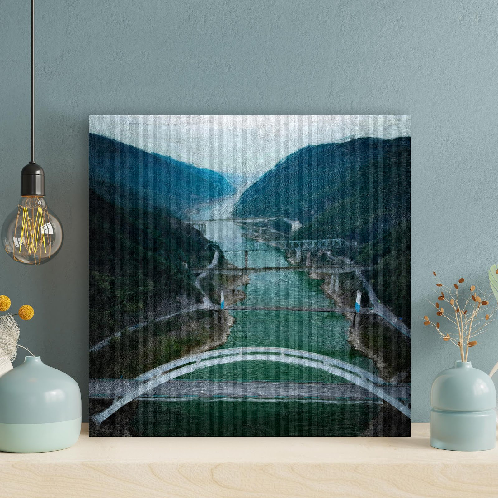 Latitude Run® Aerial View Of Green Mountains And River - 1 Piece ...