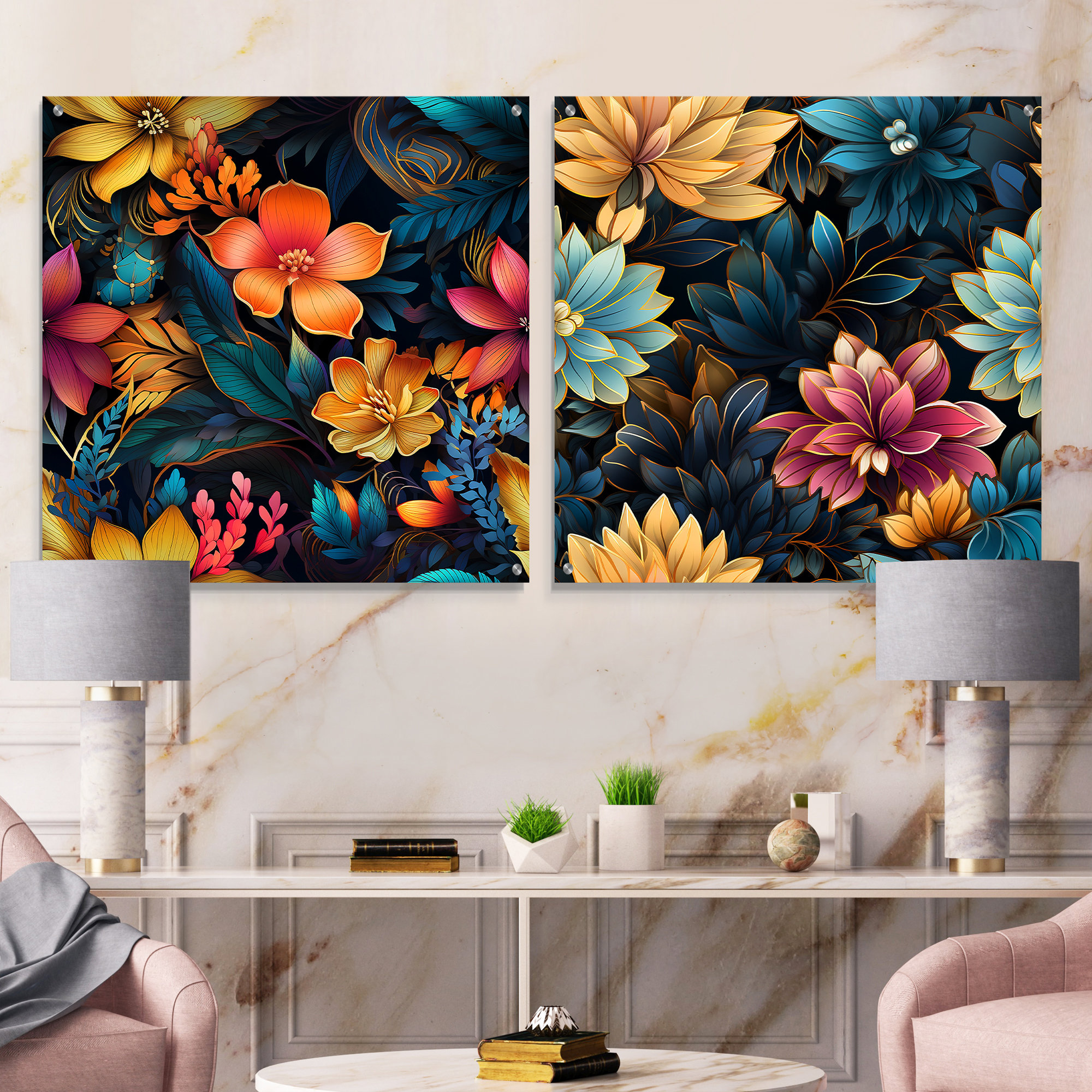 Design Art Moroccan Oasis Ii Botanical Pattern - Abstract Botanicals ...