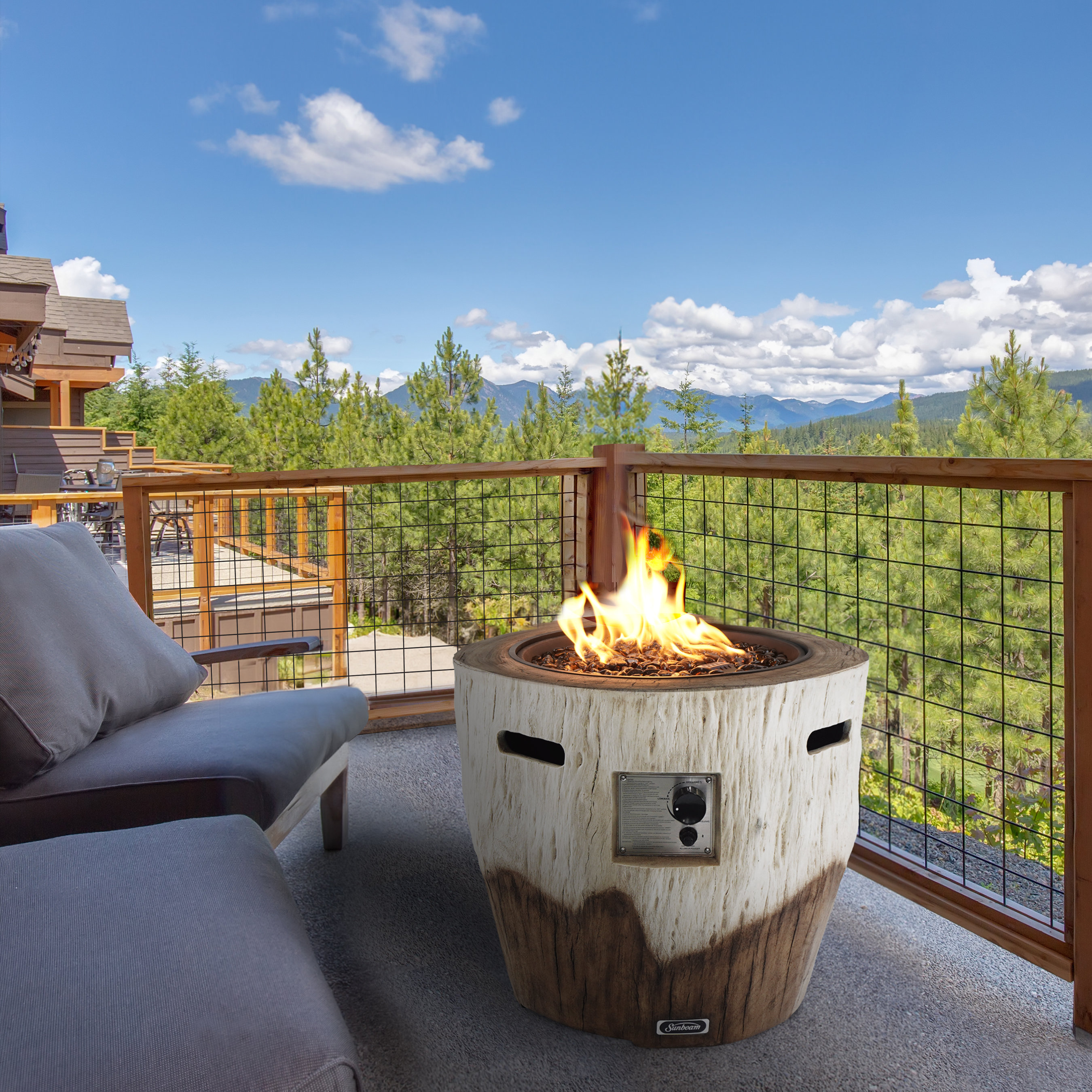 Sunbeam Alpine Thermoset Resin Propane Fire Pit | Wayfair