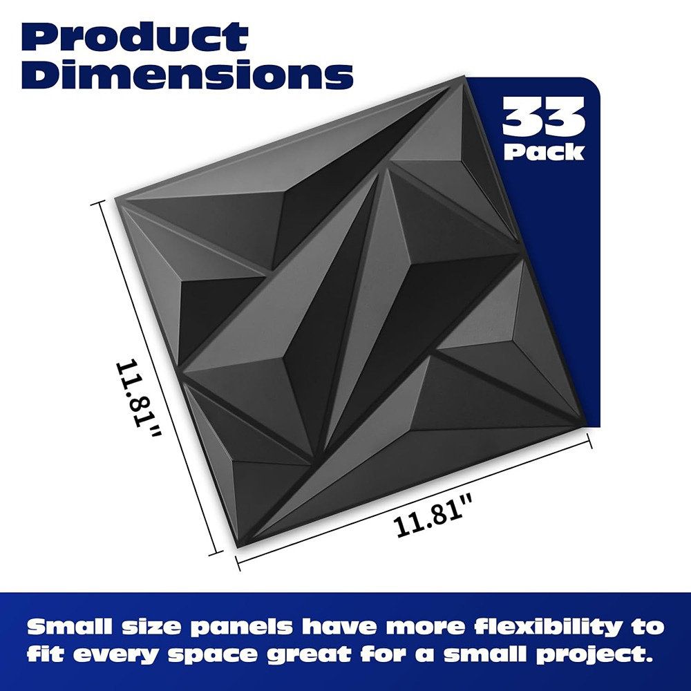 MAXAYA 33 Pack 3d Wall Panel Diamond For Interior Wall Décor, Pvc ...