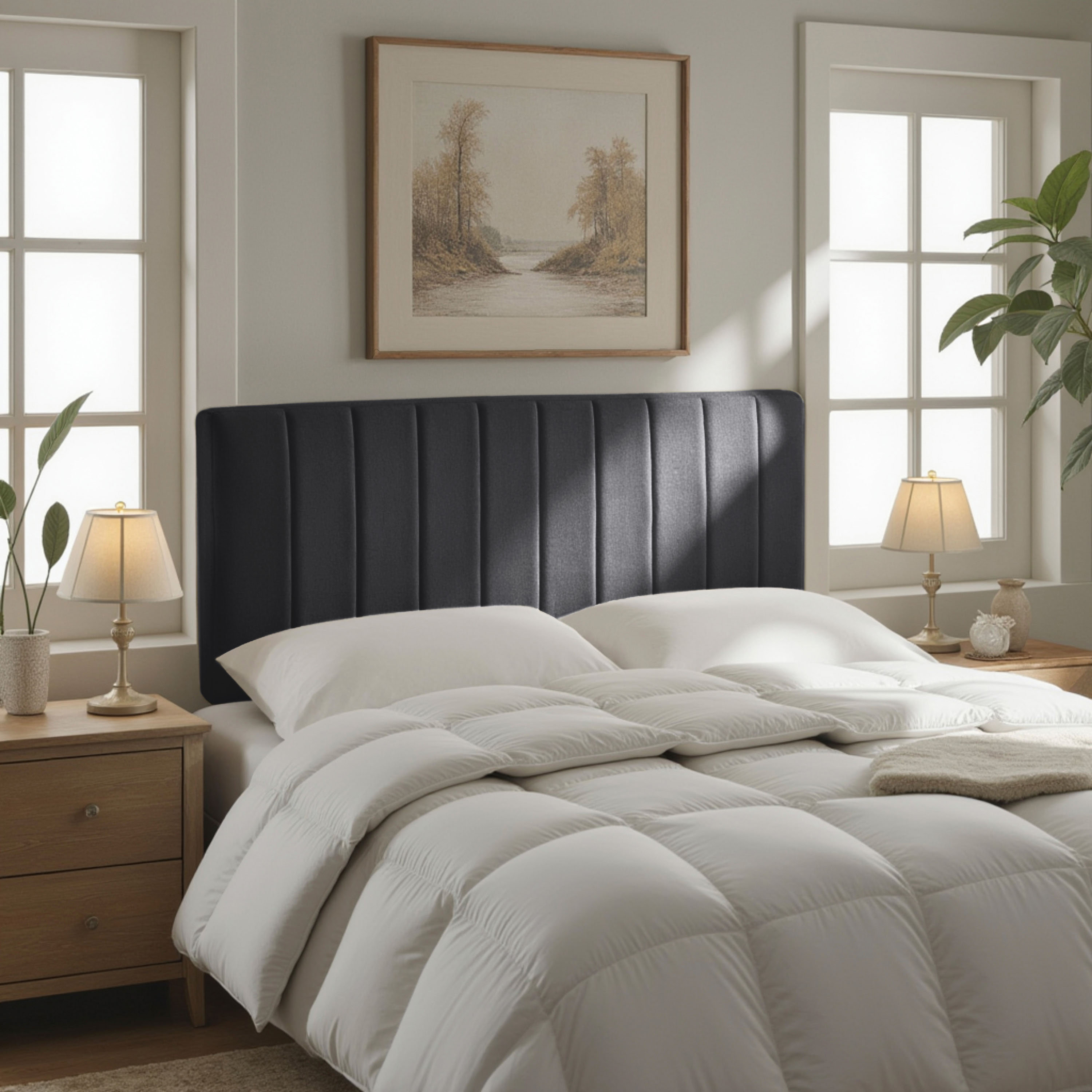 Wade Logan® Chastelyne Upholstered Easy Assemble Wall Mounted Headboard ...