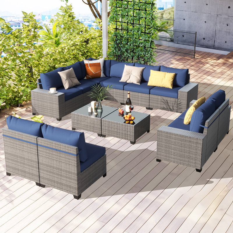 Latitude Run® Pe Wicker Rattan Outdoor Conversation Set | Wayfair