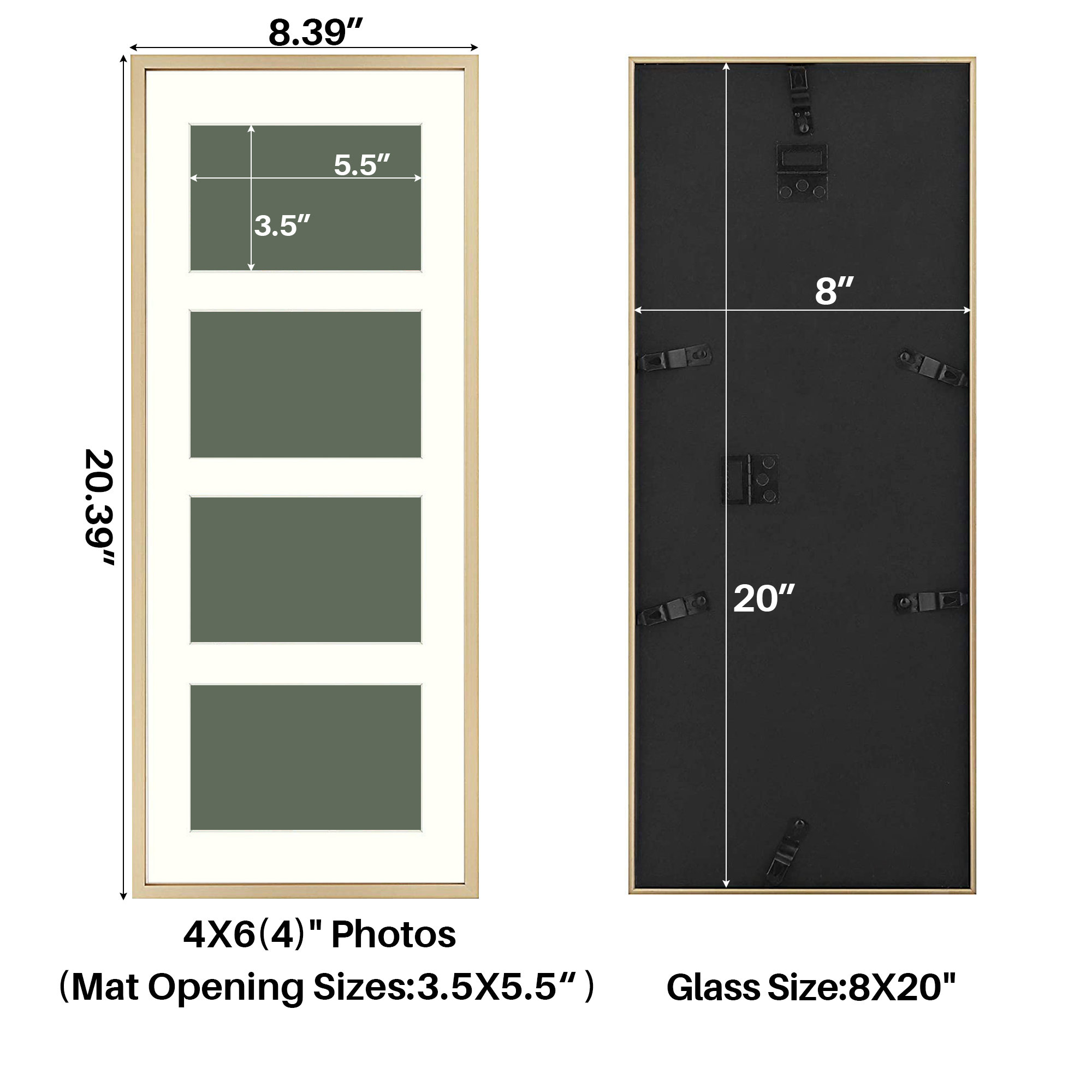 Latitude Run® Arialle Metal Collage Picture Frame, 4 Openings Matted ...