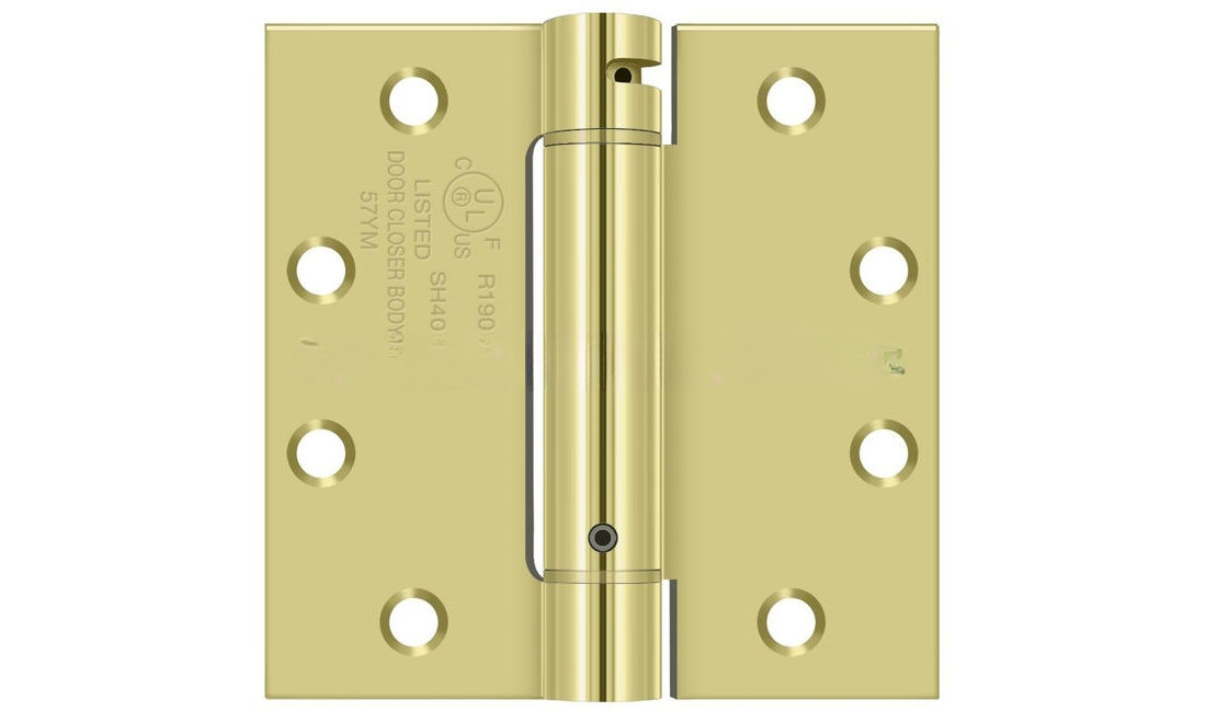 Deltana DSH45U3 4-1/2" x 4-1/2" Spring Hinge, UL Listed in Polished ...