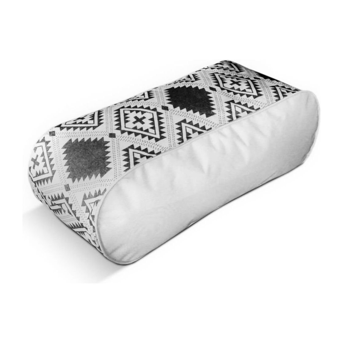 Mondo Sunset Sunbrella Outdoor Pouf Stool, White, Black & Gray | Wayfair
