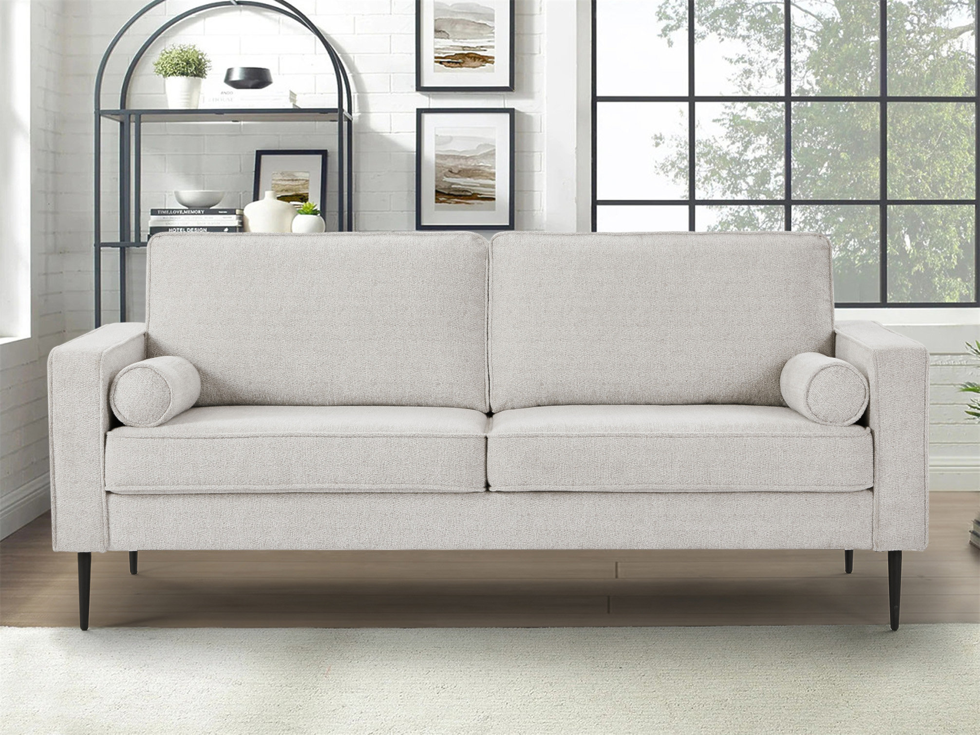 STYLISH Living Room Upholstered Sofa With High-Tech Fabric Surface ...