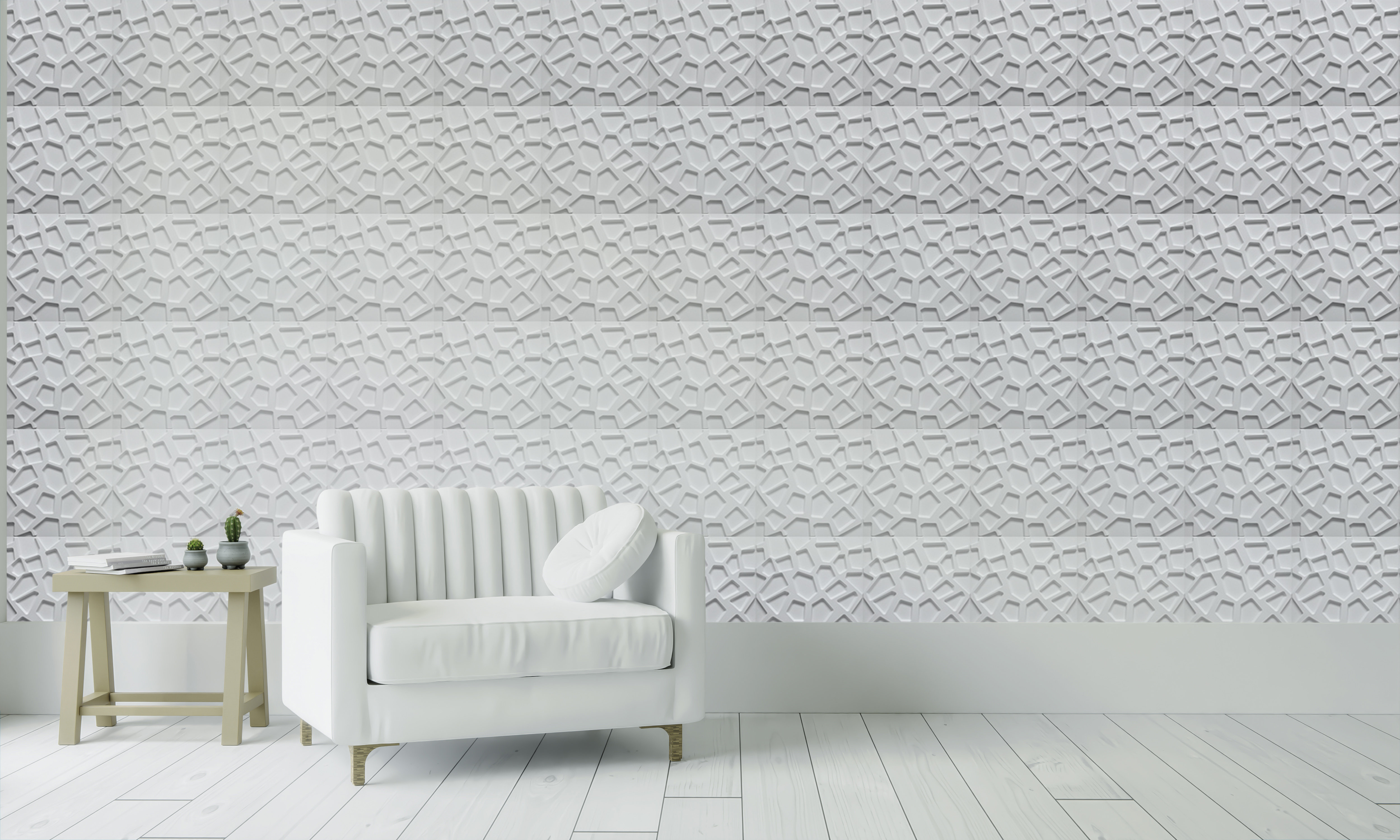 Dundee Deco Falkirk Ross 19.7" X 19.7" Brick 3D Wall Panel In White (10 ...